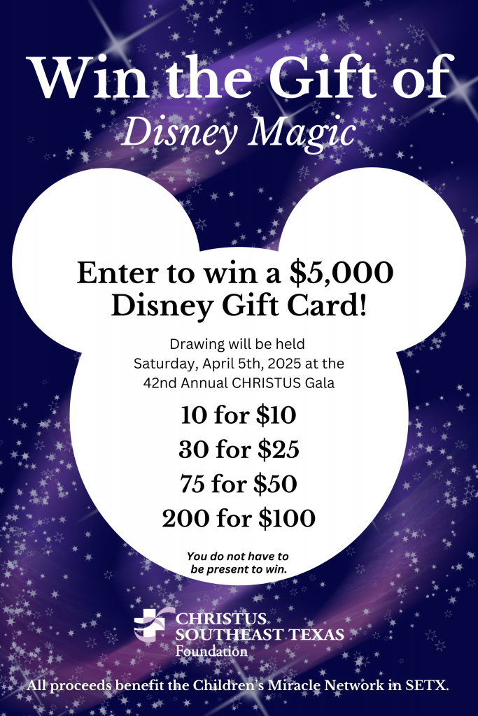Disney Awaits! Enter the 2025 CHRISTUS Gala Raffle Today! – Christus ...